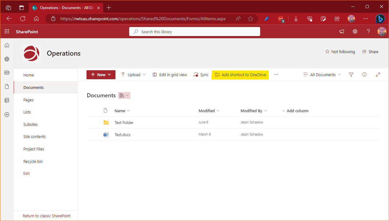 Turn Off Add Shortcut To OneDrive In SharePoint Online Service Real World Help Centre